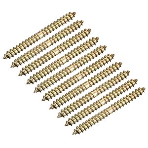uxcell 4x38mm Hanger Bolts, 24pcs Double Ended Self-Tapping Thread Wood to Wood Dowel Screws for Wood Connecting