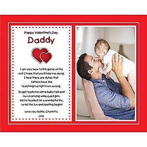 First Valentine's Day Poem Gift from Baby to Daddy, 8x10 Inch Print Personalized With Names and Photo