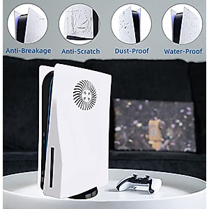 Cover Plates with Cooling Vents for PS5 Disc Edition Console, Playstation 5 Accessories Face Plates Side Panels Shell Replacement Protective Faceplates (Disc White)