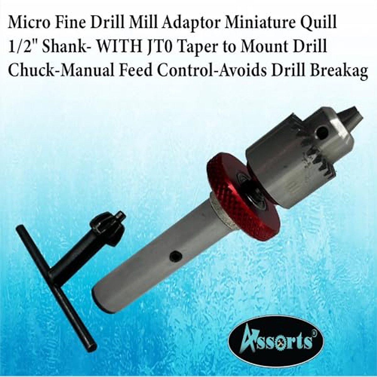 Micro Fine Drill Mill Adaptor Miniature Quill 1/2" Shank- WITH JT0 Taper to Mount Drill Chuck-Manual Feed Control-Avoids Drill Breakag