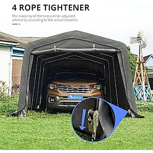 KING BIRD 10' x 20' Heavy Duty Anti-Snow Carport Outdoor Instant Garage Car Canopy with Reinforced Ground Bars