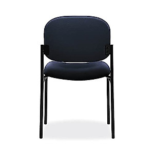 Basyx VL606VA90 VL606 Series Stacking Armless Guest Chair, Navy Fabric