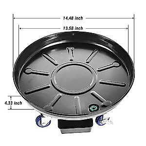 Choclaif Plant Caddy with Wheels - Heavy Duty Iron Plant Stand - Round Pot Trolley for Indoor and Outdoor - Built-in Drainage System - Durable and Easy Mobility(14IN, 3PACK)