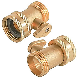 Hourleey Brass Garden Hose Shut Off Valve, 2 Pack Heavy Duty 3/4 Inch Solid Brass Garden Hose Shut Off Valve with 10 Extra Rubber Washers