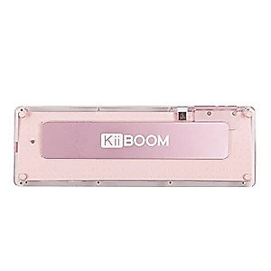 KiiBoom Phantom 68 65% Hot Swappable Crystal Gasket-Mounted Mechanical Keyboard, BT5.0/2.4GHz/USB-C Wired Wireless NKRO Gaming Keyboard with South-Facing RGB, 4000mAh Battery for Win/Mac(Pink)