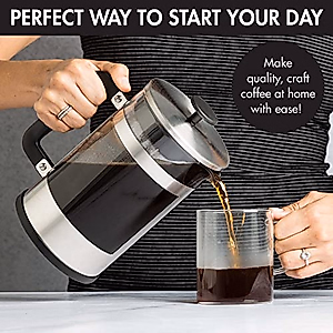 Primula 2-in-1 Coffee Maker, Make French Press Coffee and Cold Brew Coffee in One Coffee Maker, Comfort Grip Handle, Durable Glass Carafe, Perfect 6 Cup Size