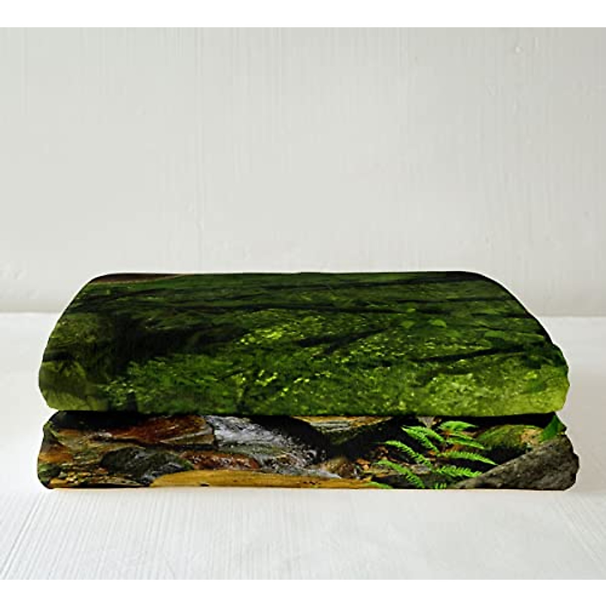 Green Nature Throw Blanket Natural Scenery Fleece Blanket 3D Trees Bed Blanket for Couch or Bed Nature Landscape Blanket Soft Warm Lightweight for Kids Adults Women Gift(40x50 Inches)