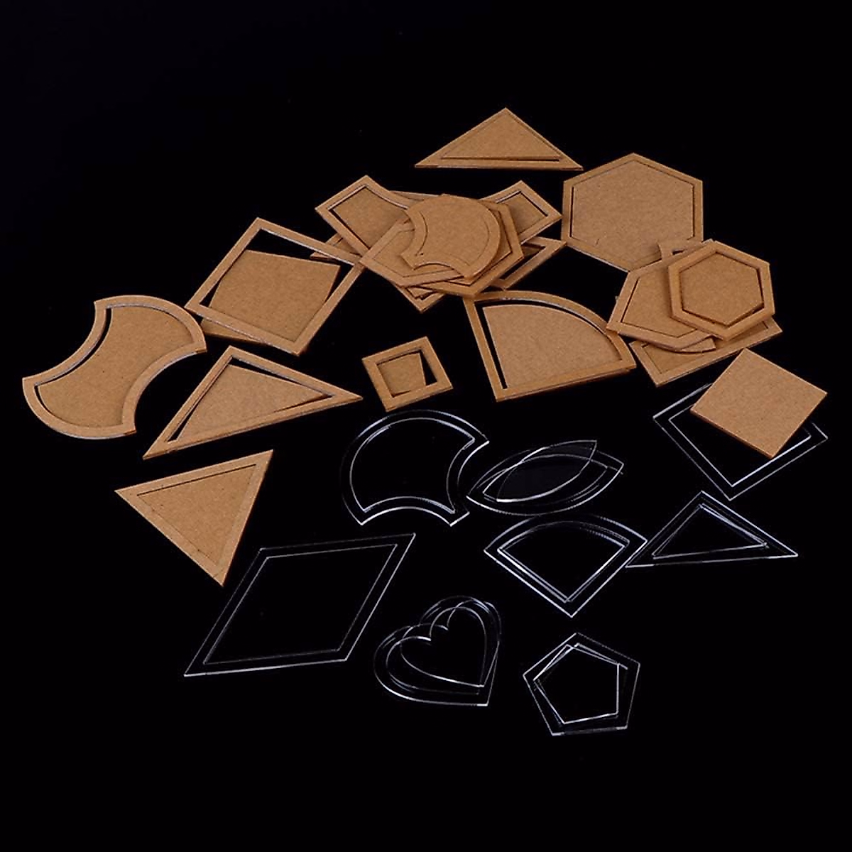 54 Pcs/Set Quilting Templates Stencils,Handmade Mixed Sewing Patterns Set Quilter Styling Tool Cloth for Clear Acrylic Stencil DIY Tool for Patchwork Leather Craft Quilting Sewing Tool