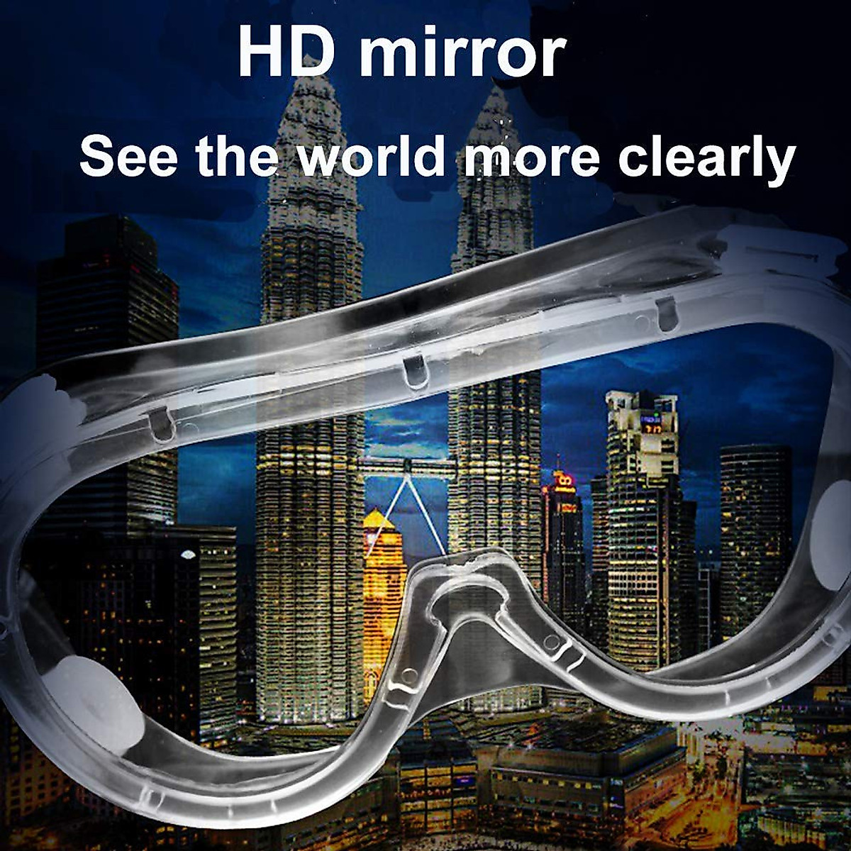 SUPERMORE Anti-Fog Protective Safety Goggles Clear Lens Wide-Vision Adjustable Chemical Splash Eye Protection Soft Lightweight Eyewear