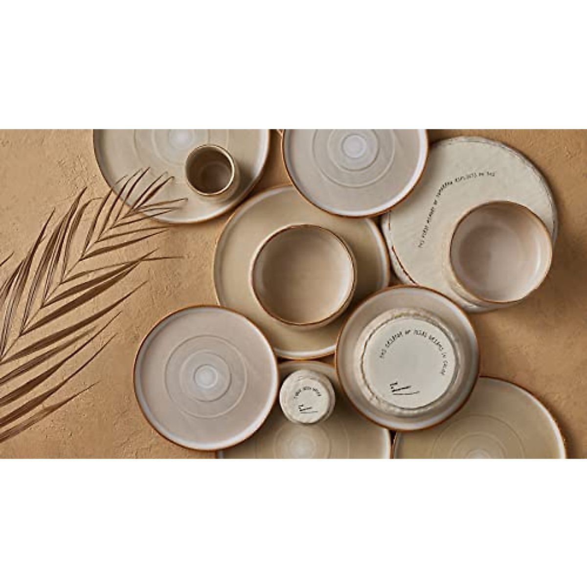 Stone by Mercer Project SHOSAI Stoneware 16-Piece Dinnerware Set, Sand
