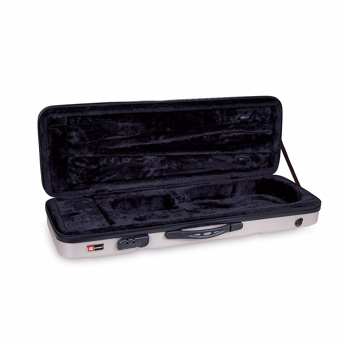 Crossrock 4/4 Violin Case | ABS Molded Hardshell with Combination Lock, Accessory Compartment, and Backpack Straps - Champagne (CRA420VFCH)