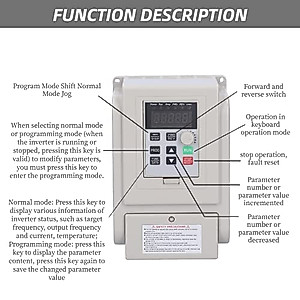 Liccx Variable Frequency Drive, 110VAC 50/60Hz 1500W VFD Inverter Converter, VFD Inverter Frequency Converter (Single-Phase Input, 3 Phase Output)