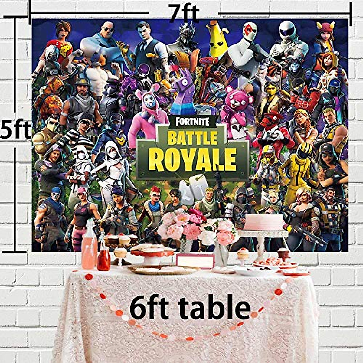 Battle Royale Backdrop Poster Video Game Photo Background Party Supplies Happy Birthday Gamer Banner Kids Wall Decoration 7x5Ft