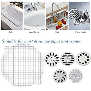 50 Pack, VIVIDLY Disposable Shower Drain Cover Hair Catcher Shower Drain Mesh Stickers, Bathroom, Laundry, Bathtub, Kitchen, Sink, for Human and pet Hair (50 PCS)