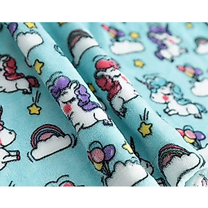 Coosey Unicorn Fleece Baby Blanket Printed Thick Soft Lightweight Cozy Warm Plush Minky Baby Blanket for Toddler Newborns Kids, 30" X 40"