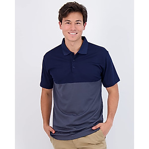 Real Essentials 3 Pack Mens Dry Dri Fit Polo Shirt Short Sleeve Golf Tennis Active Athletic Performance Work Sports Collared Business Casual Tee