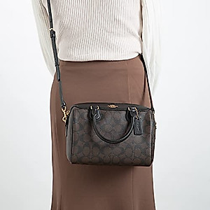 Coach F32203 Signature Shoulder Bag, PVC Leather, 2-Way, Brown/Black