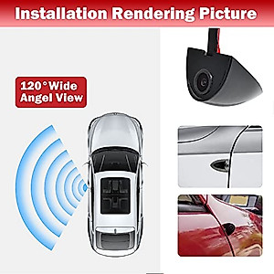 Anina Car Door Side View Camera 120° Wide Angle View Car Camera Replacement for Trailer RV Truck Camper Car Blind Spot Camera