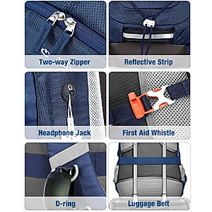 HOMIEE 45L Hiking Backpack Lightweight Travel Backpack Outdoor Camping Daypack for Men Women