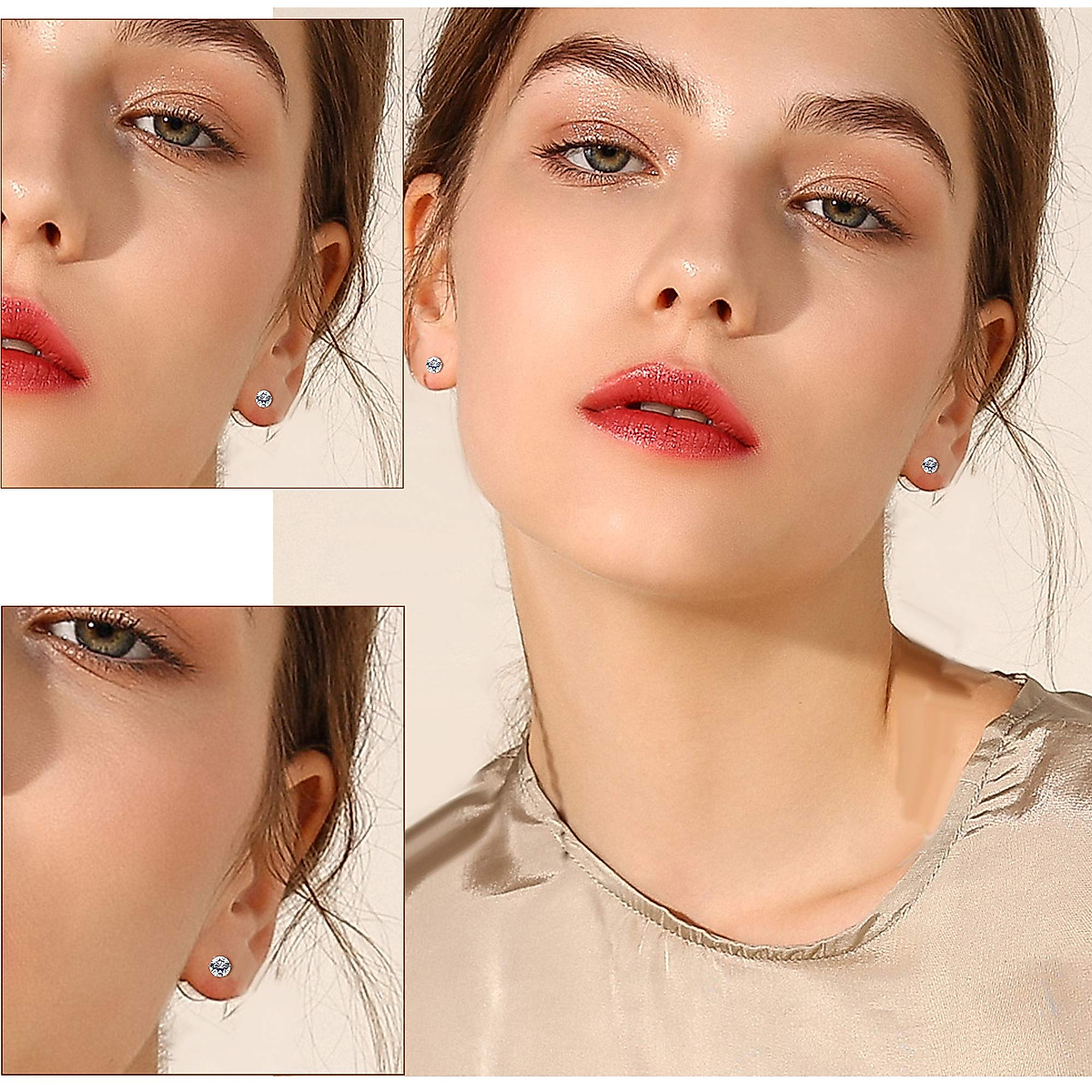 CASSIECA 15 Pairs Stainless Steel Tiny Bar Stud Earrings Small CZ Ball Cartilage Piercing Mini Stick Line Barbell Stud Earring Set for Women Men 2MM-4MM