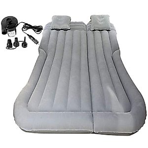 Yaesport SUV Air Mattress, Thickened Car Bed Inflatable Home Air Mattress Portable Camping Outdoor Mattress, Flocking Surface, Fast Inflation with DC Air Pump and Two Pillows