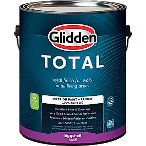 Glidden Total 1 gal. Commercial White/White Semi-Gloss Interior Paint with Primer
