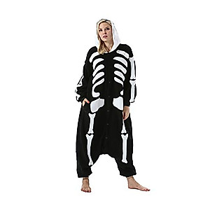 Skeleton Onesies Pajamas Unisex Adult Jumpsuit Animal Cosplay Costumes