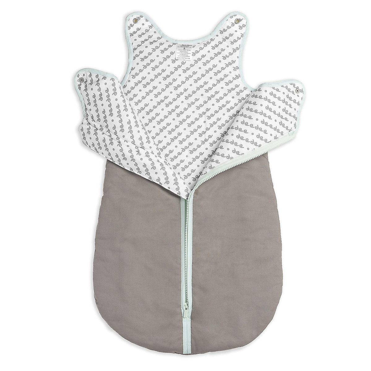 baby deedee Sleep Nest Warm Baby Sleeping Bag fits Newborns and Infants, Gray Lagoon, Medium (6-18 Month)