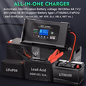Dght Golf Cart Charger, 36V 18 Amp /48V13 Amp Lead-Acid Lithium Lifepo4 Battery Charger, Yamaha Golf Cart Charger