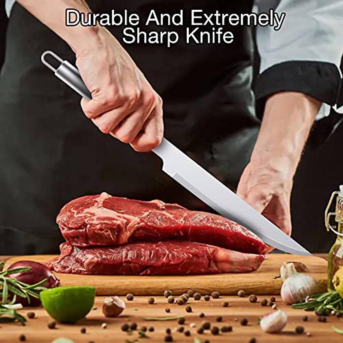 AISITIN 5 PCS Grill Accessories BBQ Set, Stainless Steel BBQ Grill Tools with Sturdy Spatula, Grilling Tongs, Fork and Brush, Ideal Grill Set for Outdoor Indoor Grill