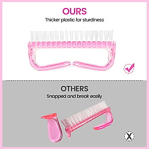 4 Pack Handle Grip Nail Brush Fingernail Brush, Brushes Cleaner Hand Scrub Cleaning Brush Kit for Toes, Shower,Garden,Pet, for kids & Women & Men