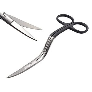 Bent Handle Curved Embroidery Scissors 6 Inch Curved Applique Scissors for Machine Embroidery & Fabric Stitches by Artman Instruments