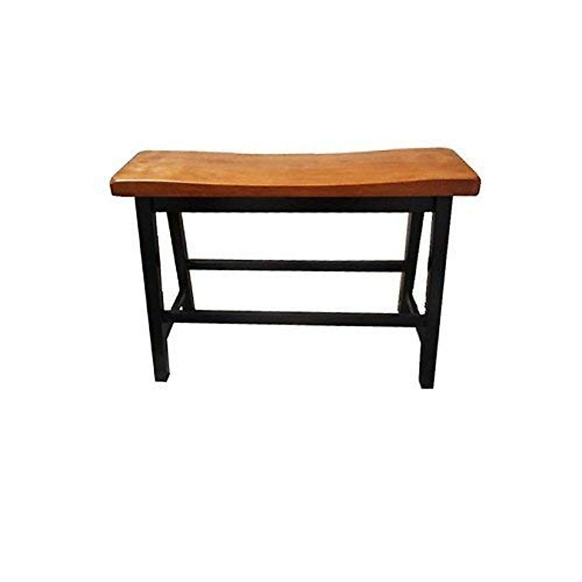 Christopher Knight Home Pomeroy 24" Saddle Benches, 2-Pcs Set, Walnut / Black