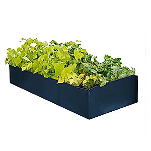 Zoowalker 4 x 2 x 1 Feet Raised Garden Bed Fabric Planter for Outdoor Plants 60 Gallon Garden Grow Bag Planter Box Heavy Duty Fabric Pot for Vegetables Flowers Herbs