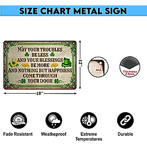N NAMESISS All Over Printed, Shamrock Metal Sign, Irish Decor, Irish Decoration, St Patrick Day Decorations, Patrick Day Decor, 12x8 Inches Metal Sign, Door Sign, Welcome Sign