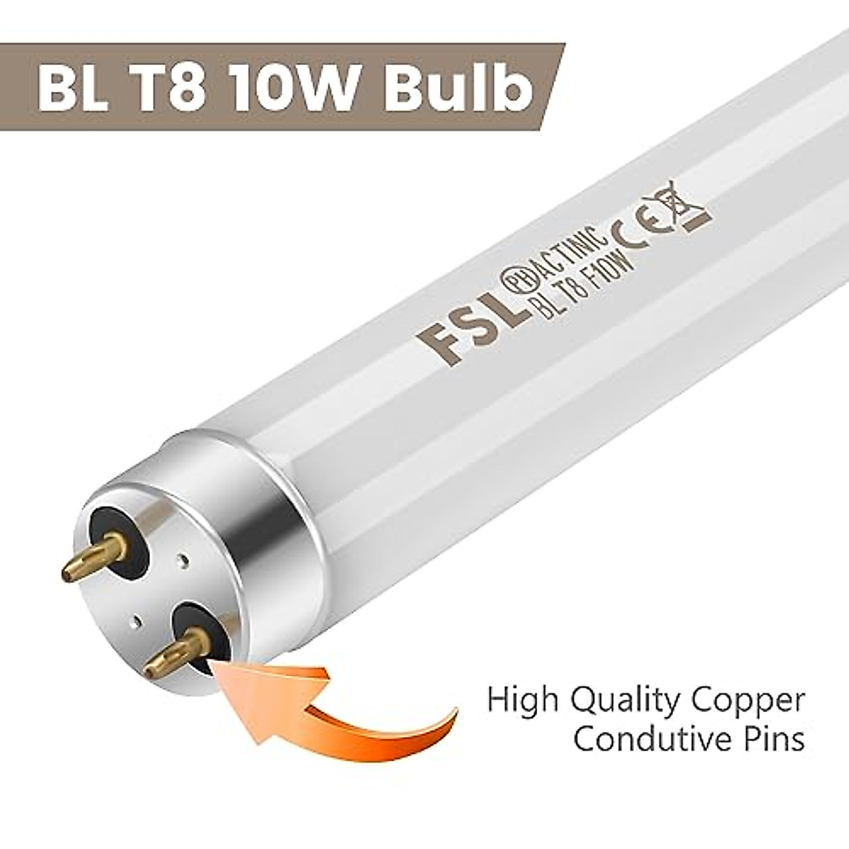 Bug Zapper Light Bulbs, Replacement Bulbs for 20W Electric Mosquito Zapper, 2 Pack 13'' 10W UV T8 Fluorescent Light Tube Replacement for 20W Indoor Outdoor Electronic Insect Pest Zapper Lamp Killer