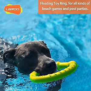 LaRoo Dog Flying Ring Toys, Floating Flying Disc ABS Durable Interactive Chew Toys for Training Outdoor Playing Puppy Medium Large Dogs (Small Green/18cm)