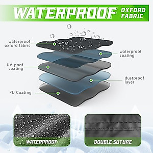 COVERVIN Motorcycle Cover, All Weather Outdoor Waterproof Night Protection with Reflective Strips, Locking Holes and Storage Bag for 96 Inch Suzuki, Kawasaki, Honda, Harley-Davidson(Red XL)