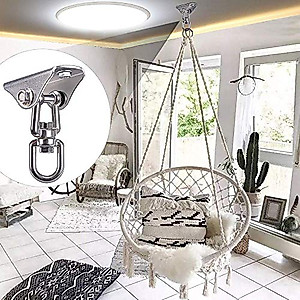 SELEWARE Innovative 1000 lb Capacity Permanent Antirust SUS304 360° Rotate Swing Hanger Suspension Hooks with Bolt for Concrete Wooden Sets Playground Porch Indoor Outdoor Seat, Gym