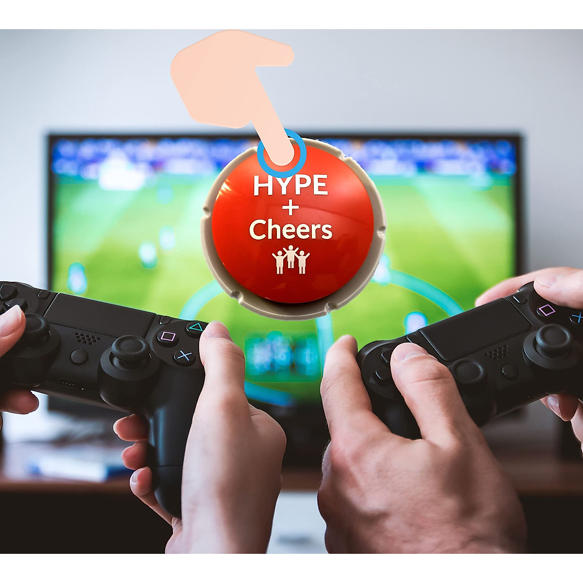 Airhorn Can Sound Button with Applause and Cheers, Funny Easy Button, Noise Maker Buzzer for Office, Sporting Event, Dance Party, Fun Classroom, Desk Toy, Gag Birthday Gift, Gadget for Teens, DJ HYPE