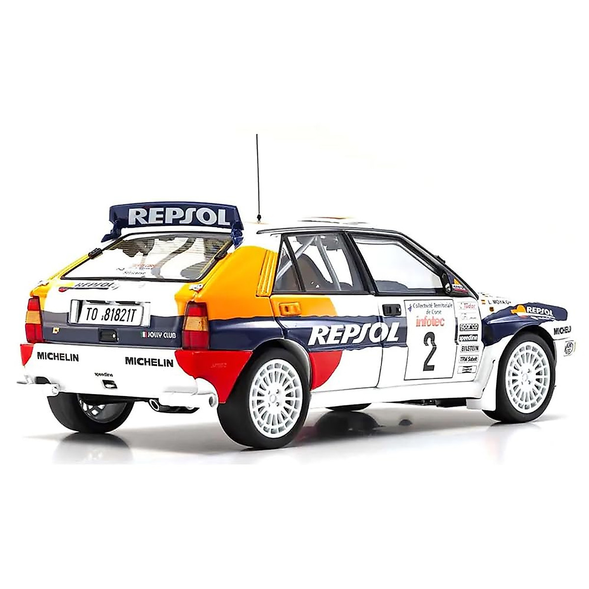 Lancia Delta HF Integrale Evoluzione #2 Carlos Sainz - Luis Moya Jolly Club Tour de Corse - Rallye de France (1993) 1/18 Diecast Model Car by Kyosho K08348J