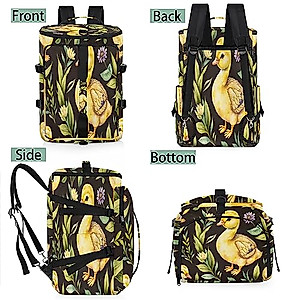 Yellow Duckling Flowers Vintage Style Gym Duffle Bag for Traveling Sports Tote Gym Bag with Shoes Compartment Water-resistant Workout Bag Weekender Bag Backpack for Men Women