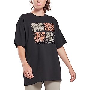 Reebok Women's Standard Graphic Tee, Black/Boulder Grey, X-Large