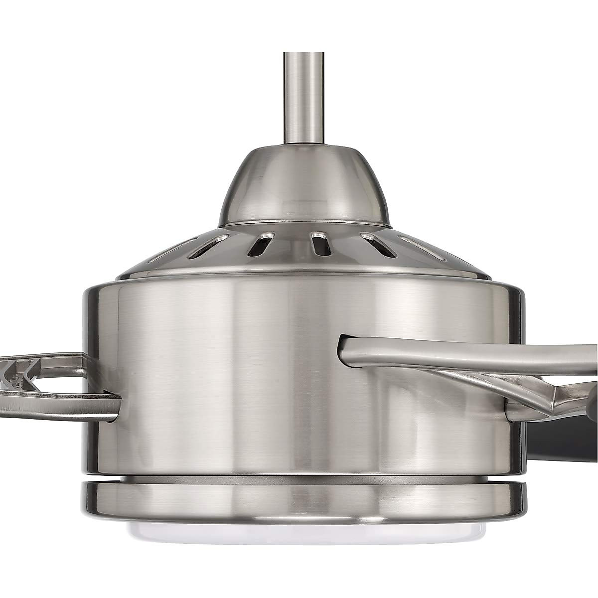 Craftmade JOU64BNK3 Journey Modern 64" Indoor/Outdoor Damp Location Large Ceiling Fan with LED Lights & Remote/WiFi, 3 Black Walnut ABS Blades, DC Motor, Brushed Polished Nickel