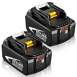 Upgraded to 6.0Ah BL1860B Replacement Battery Compatible with Makita 18V Battery Lithium Ion BL1860 BL1850 BL1850B BL1840 BL1840B BL1830 BL1830B BL1815 BL1815B LXT-400