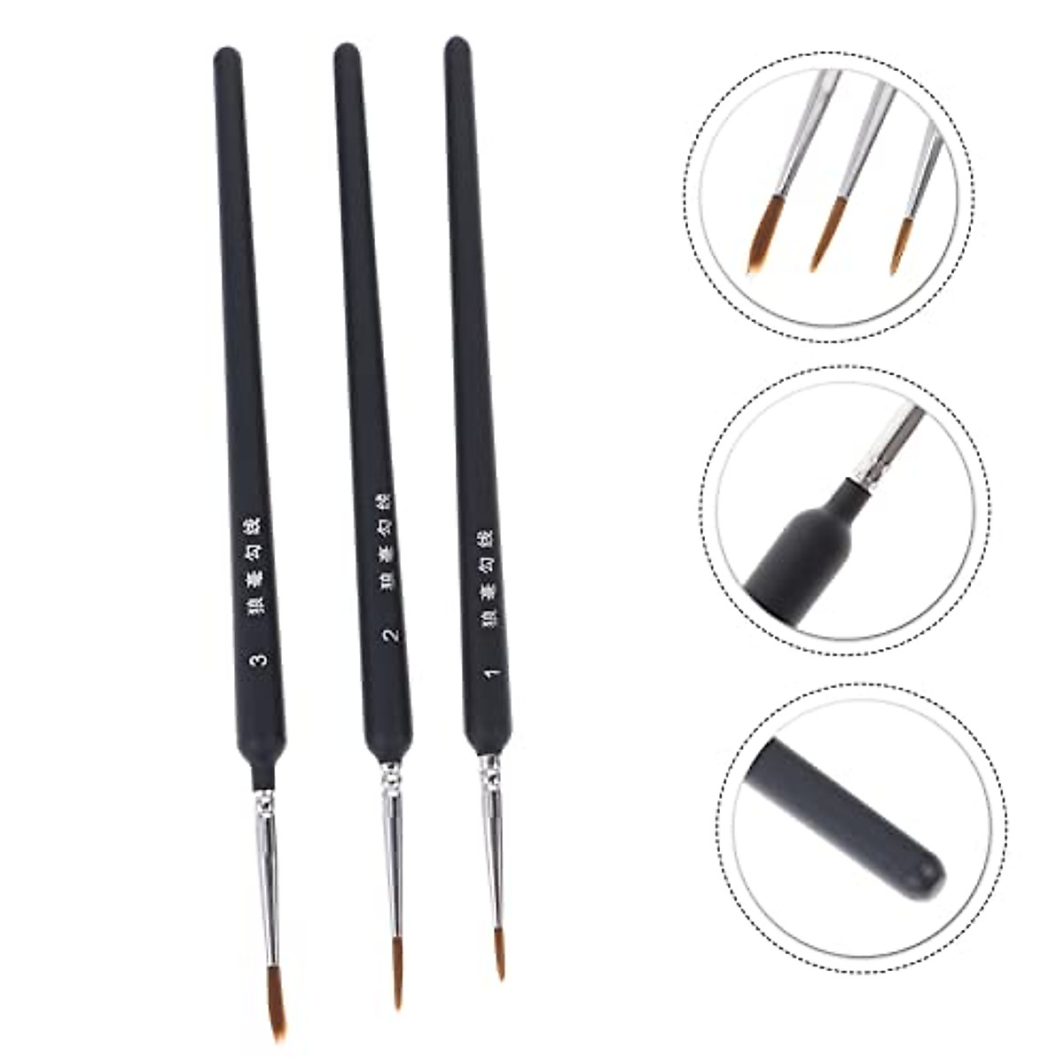 VILLCASE 3pcs Set Adult Coloring Pens Miniature Kit Spray Paint Set Miniature Painting Detail Line Brush Art Special Pen Acrylic Brush to Paint Acrylic Paint Wooden Manicure