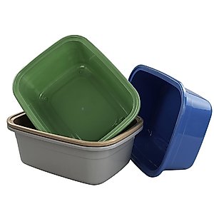 Yuright Small Wash Basin Pan, 14" x 11" x 5.12", Set of 4(12 Quart)