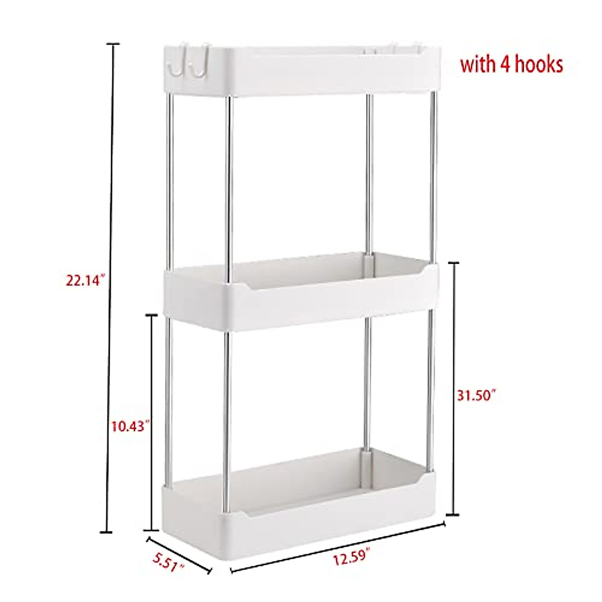 3 Tier Bathroom Organizer Countertop Perfume Makeup Organizer Cosmetics Storage Display Rack Vanity Tray Dresser for Bathroom/Wash Gargle/Kitchen/Desktop/Windowsill (White)