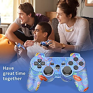 CFORWARD Controller, Wireless Controller, Game Controller Compatible for play3 Remote with Charger and Thumb Gripss