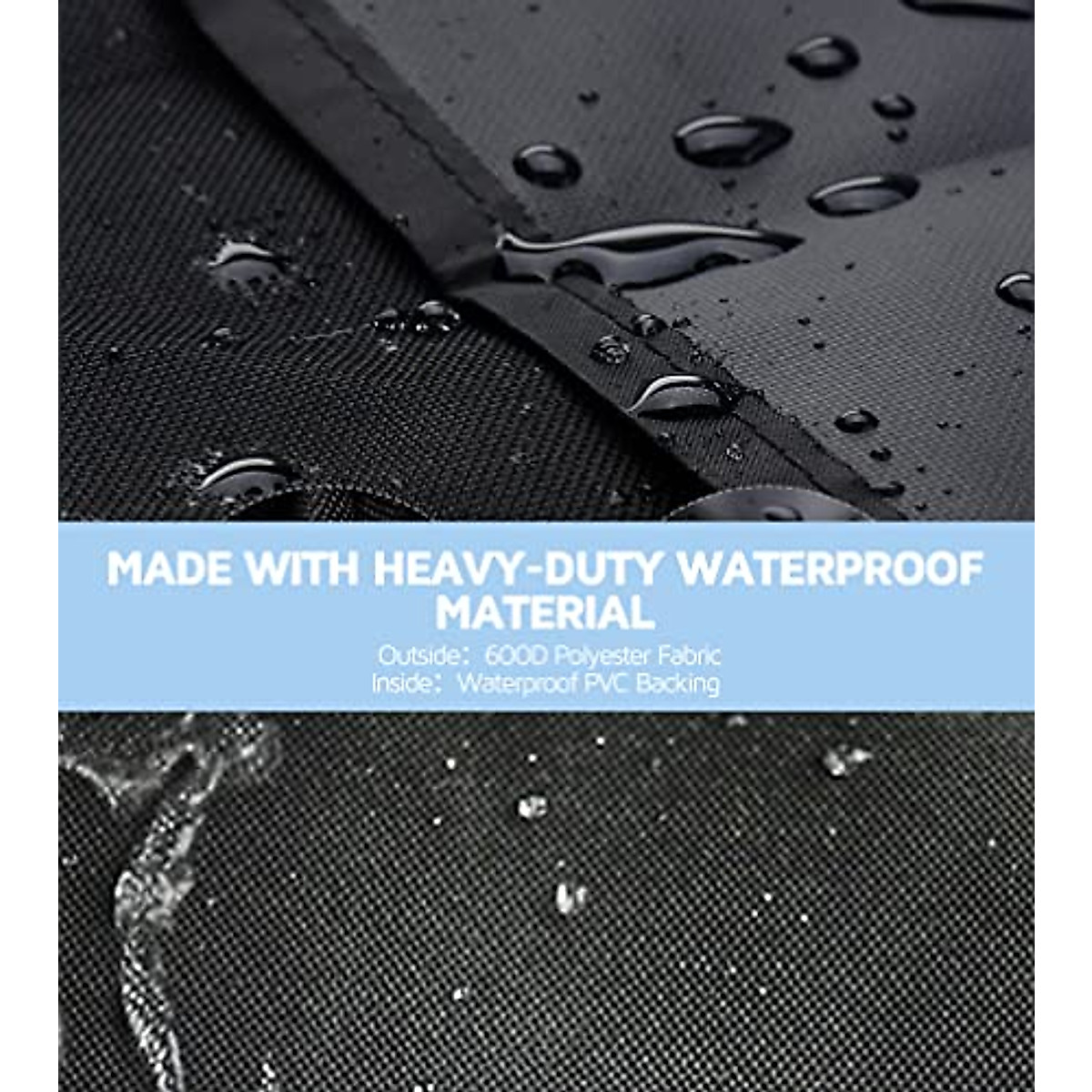 LyriFine 58inch Grill Cover, 600D Polyester Waterproof Heavy Duty Barbecue Gas Grill Cover, Special Fade & Weather Resistant, Outdoor BBQ Cover Fits Weber Char-Broil Nexgrill Brinkmann Grills, Black